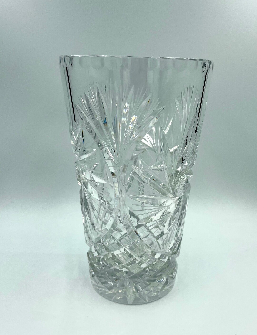 Pinwheel Crystal Vase 8 Inch Tall ABP See Description - Etsy