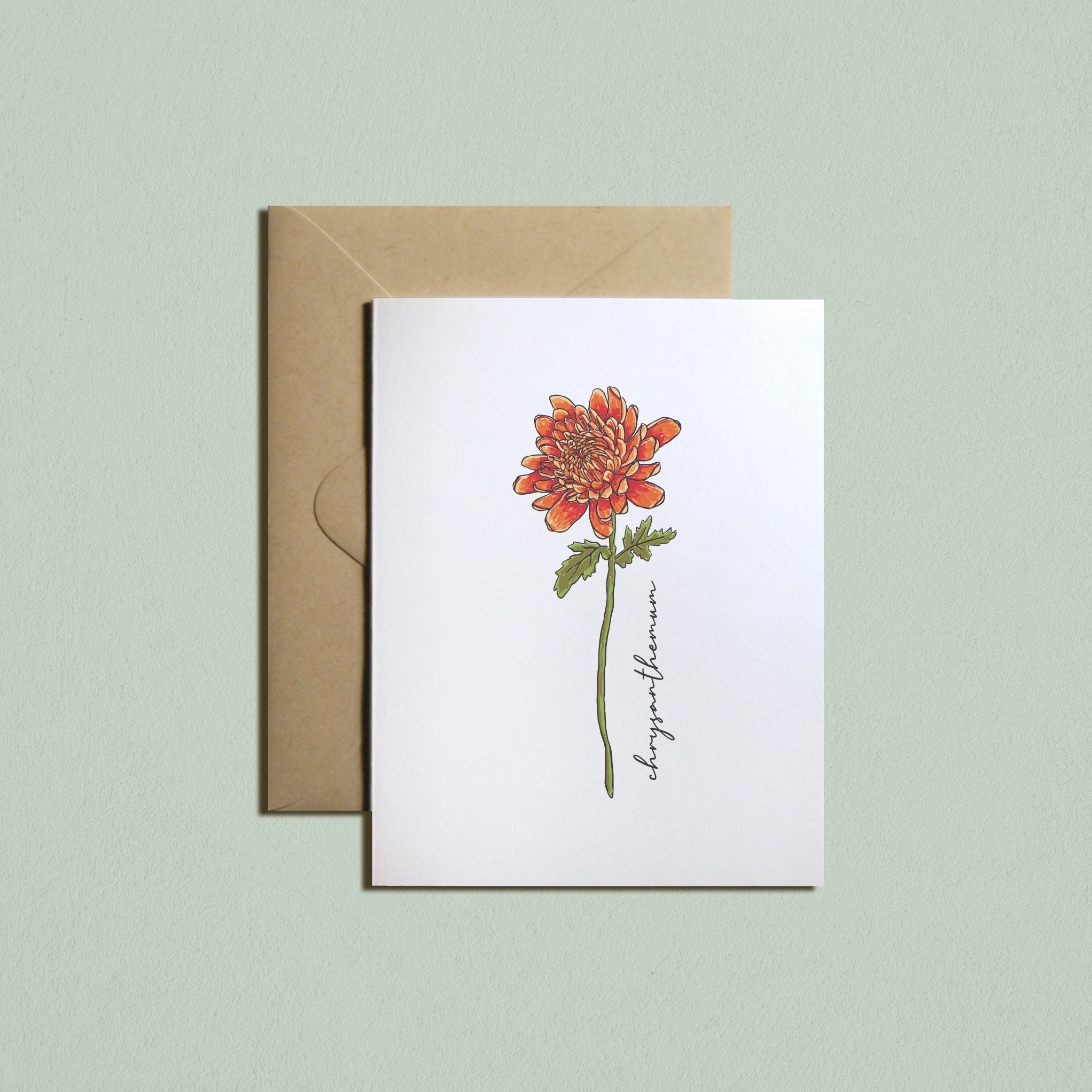 Printable Birth Month Flower Card: November-chrysanthemum, Birthday ...