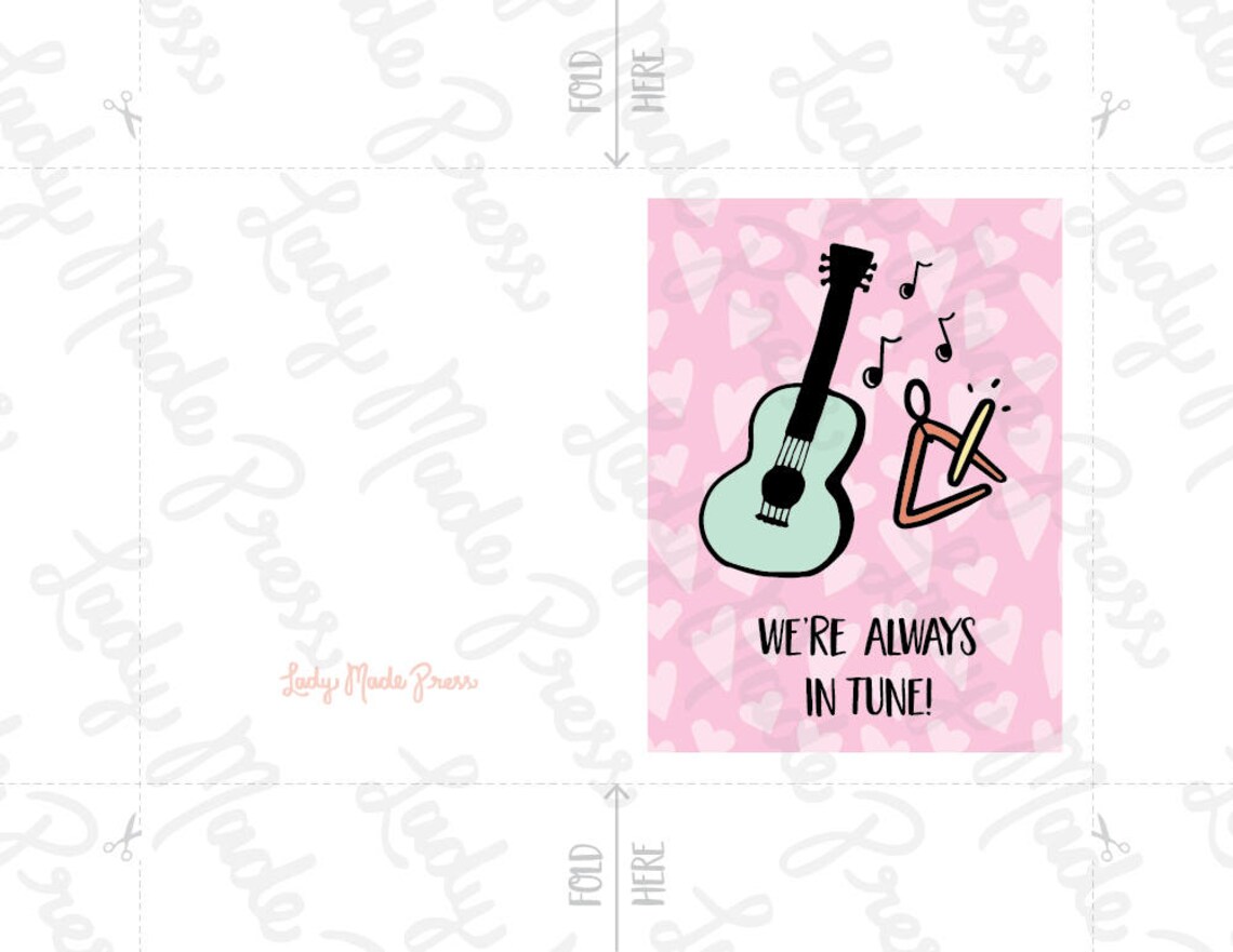 Music Valentine Card Pack, Funny Pun E-cards (digital Download) - Etsy