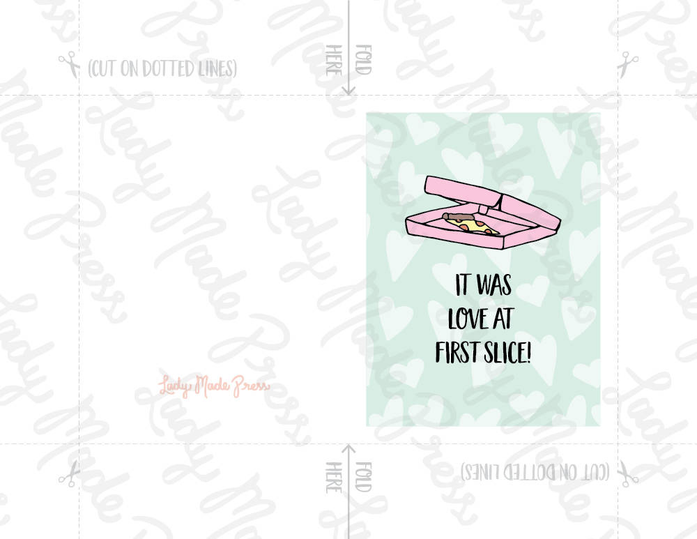 Funny Pizza Valentine Card – Love at First Slice (digital Download) - Etsy