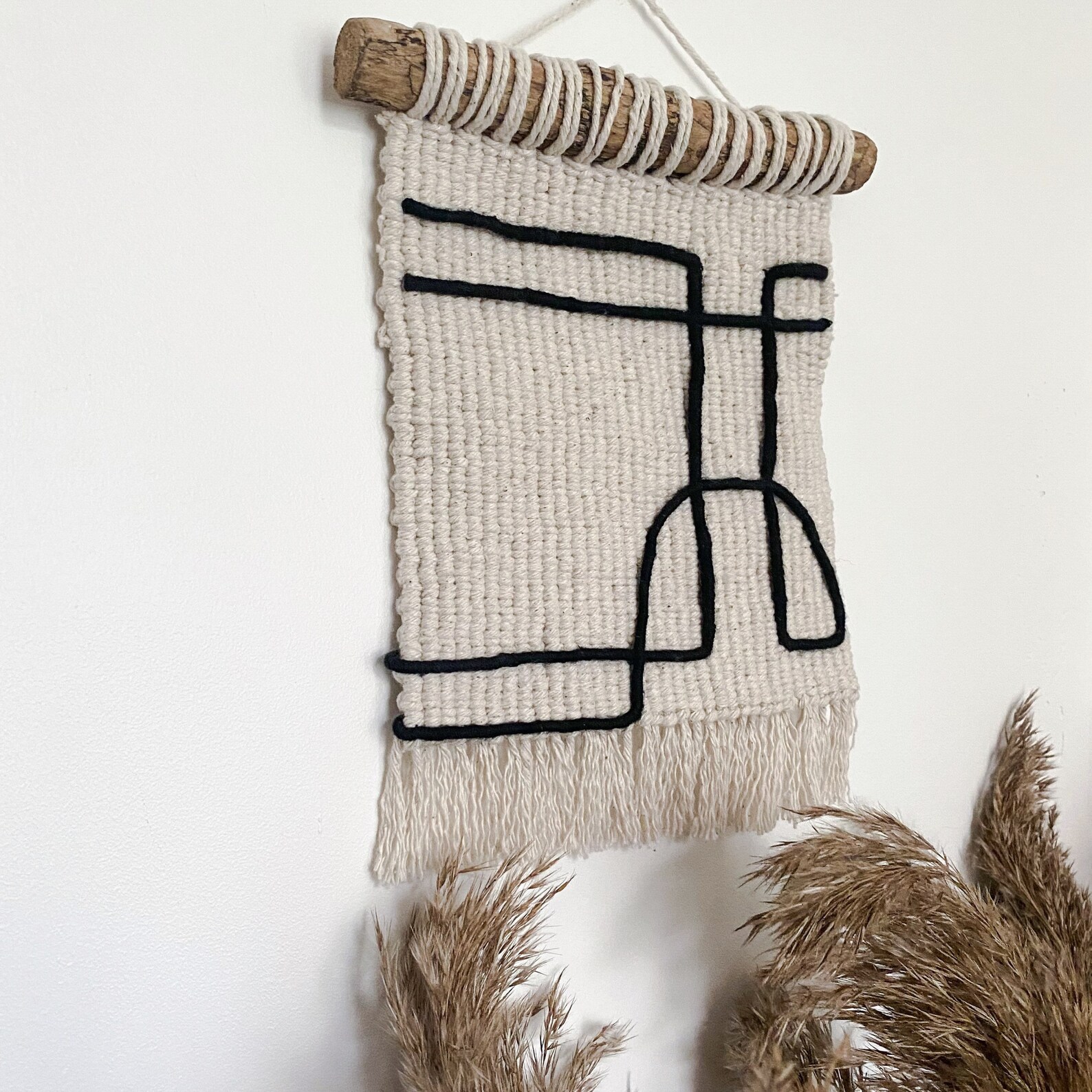 Abstract Macrame Wall Hanging | Black & White Macrame | Minimalistic ...
