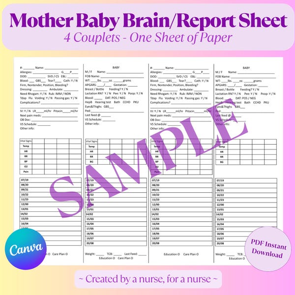 Nurse Report Sheet - Etsy