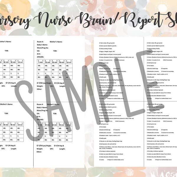 Nursery Nurse Report Sheet - Etsy