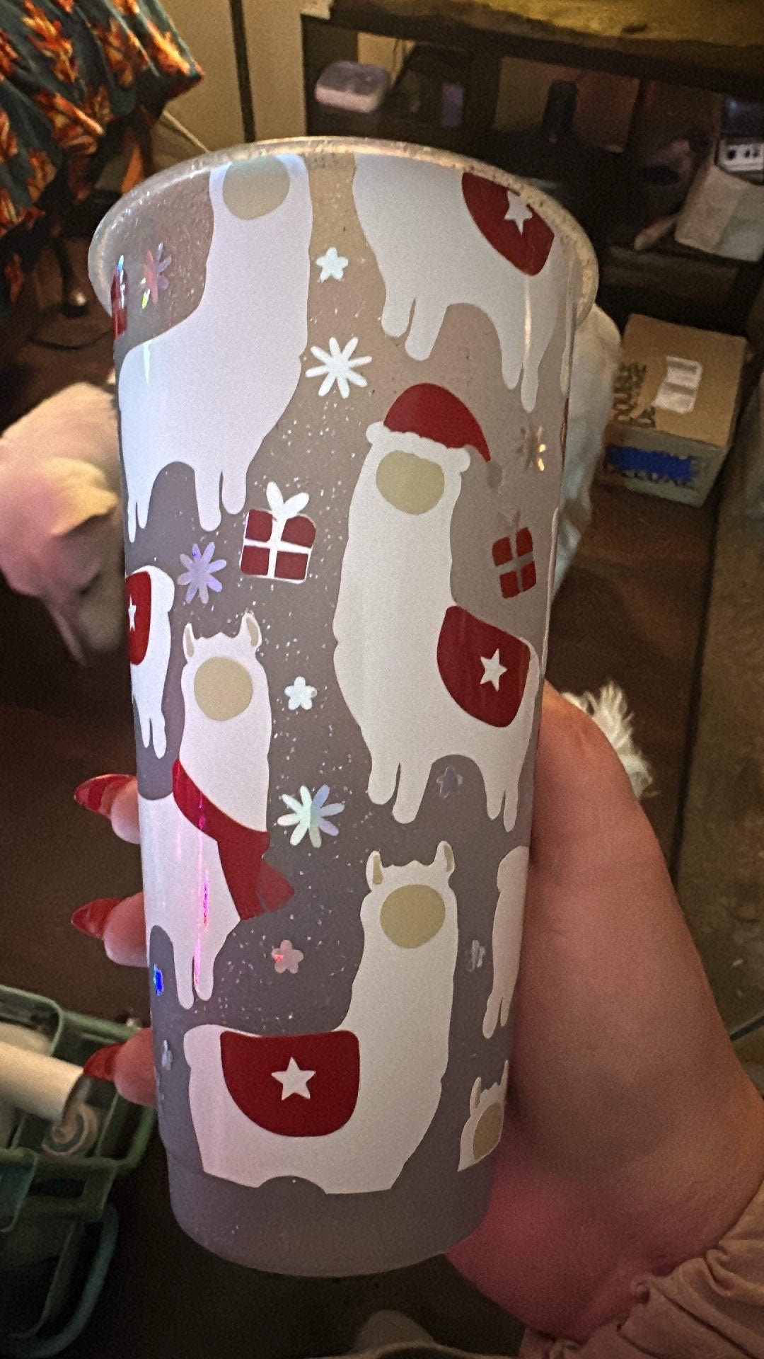 Christmas Llama Cold Cup - Etsy