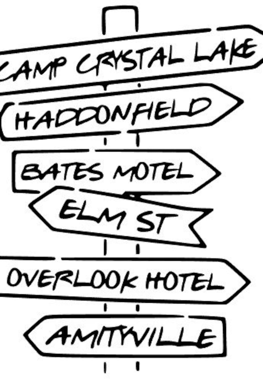 Directional Sign Horror Theme SVG, Digital File - Etsy