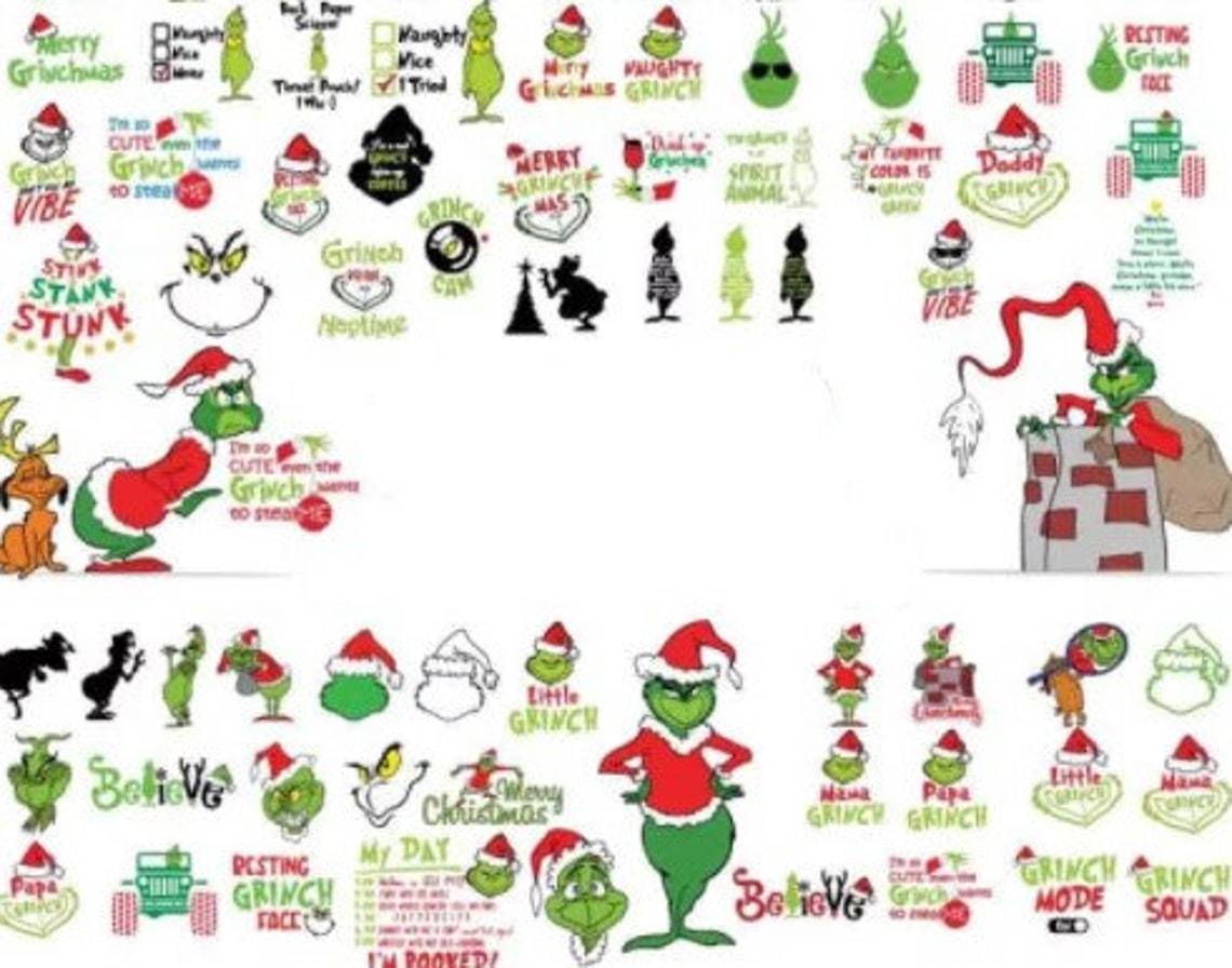 Grinch SVG Bundle 100+, Digital File - Etsy