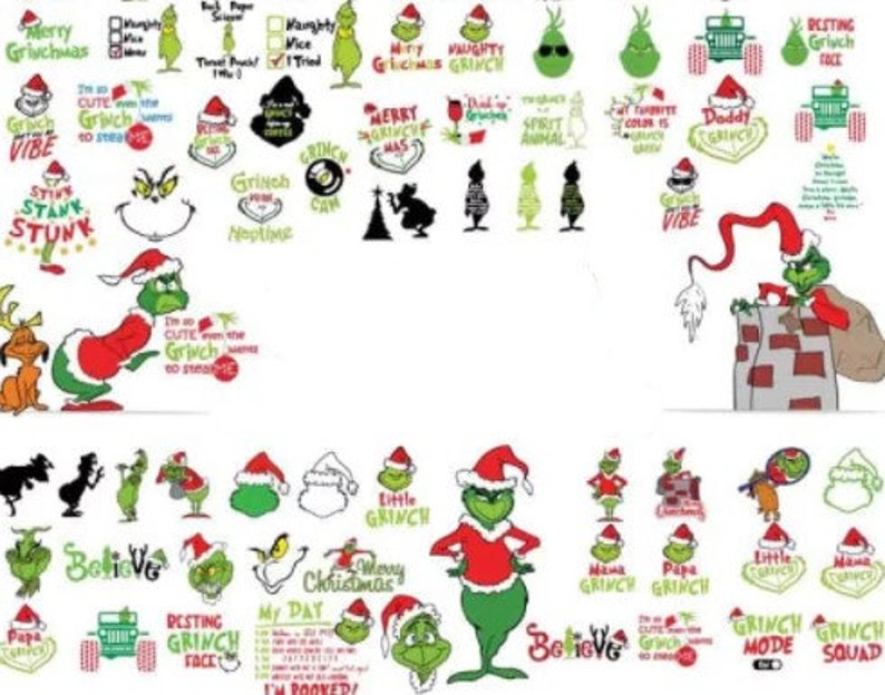 Grinch SVG Bundle 100+, Digital File - Etsy
