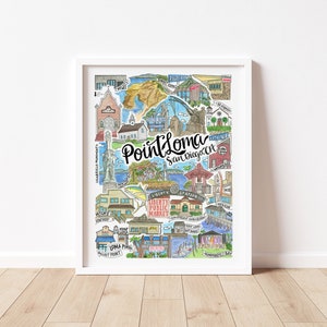 Point Loma Art Print | San Diego Watercolor Drawing California Wall ...