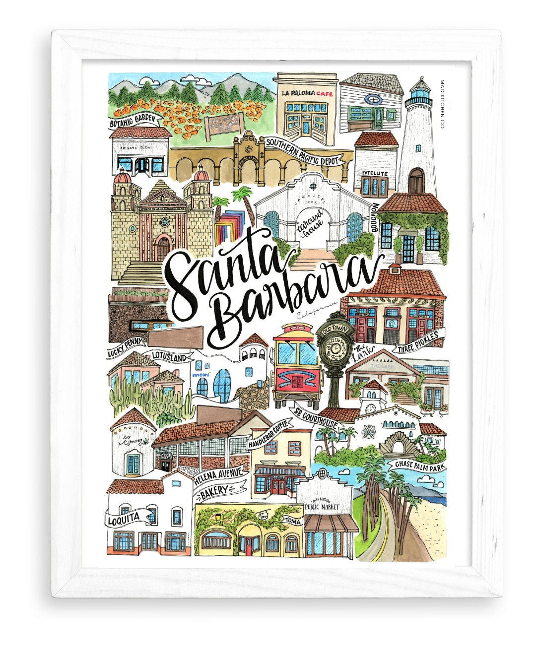 Santa Barbara Classics 1 Art Print | California Carousel UCSB Santa ...