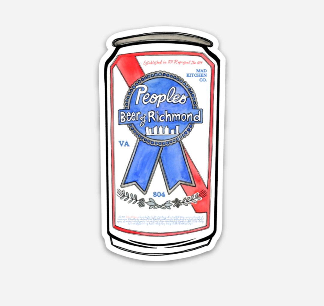 PBR Sticker Peoples' Beer of Richmond RVA Can Virginia VCU the Fan ...