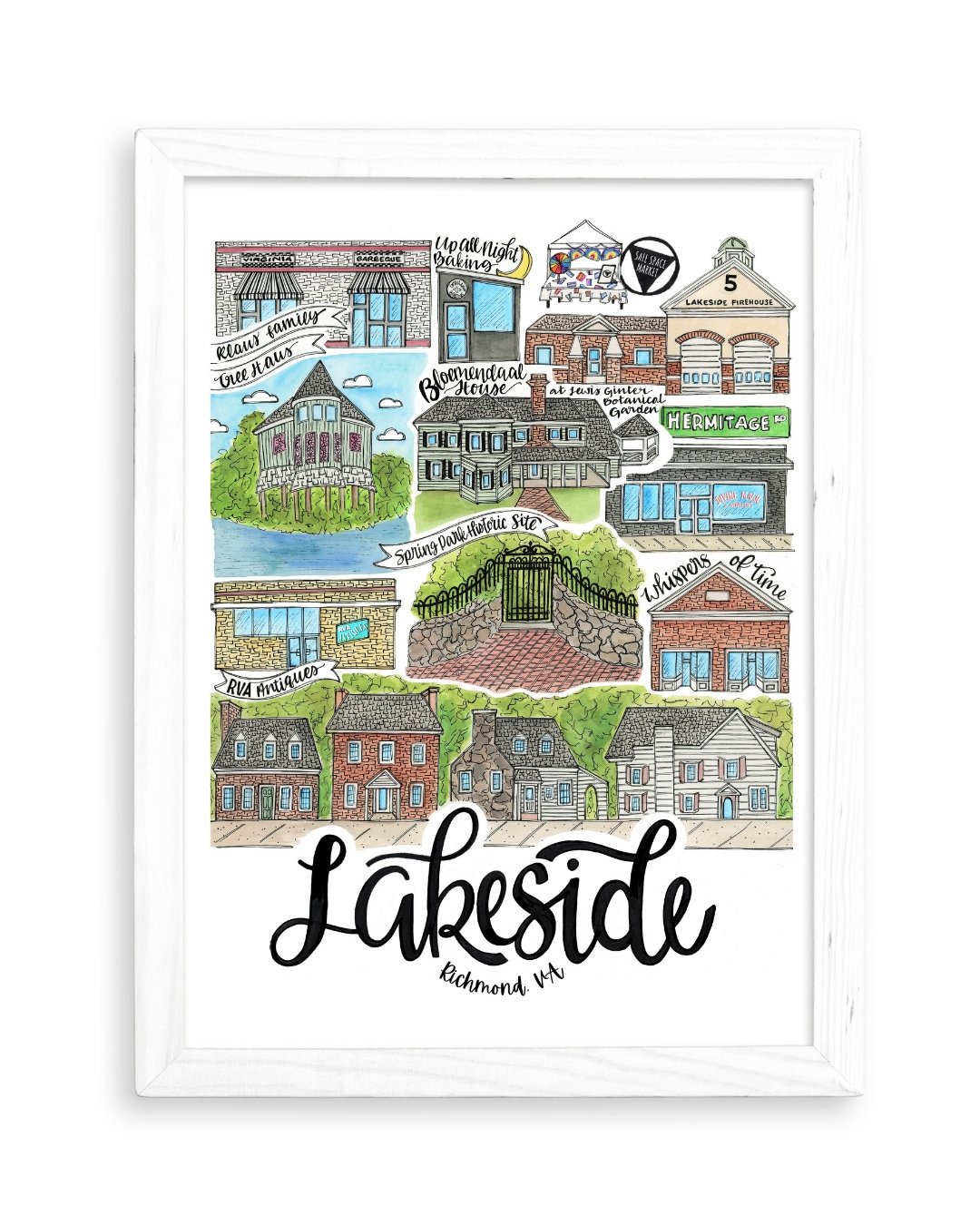 Lakeside II Art Print | Richmond, VA Virginia VCU Northside Rva River ...