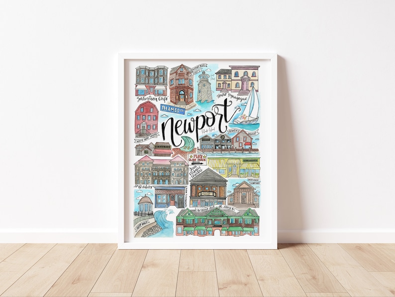 Newport RI Art Print Watercolor Wall Art Painting Rhode - Etsy