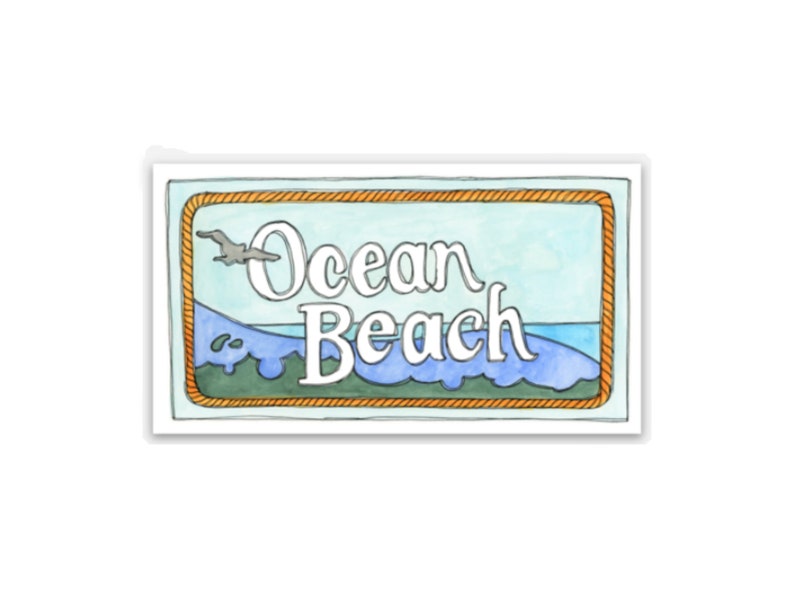 Ocean Beach Sticker | San Diego California Gift Mission Beach Pacific ...