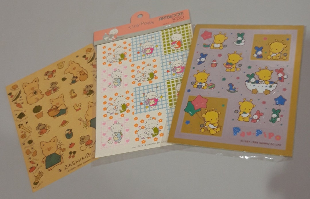 Vintage Pau Pipo Tiny Poem Zashikibuta Sanrio Stickers Sheet - Etsy