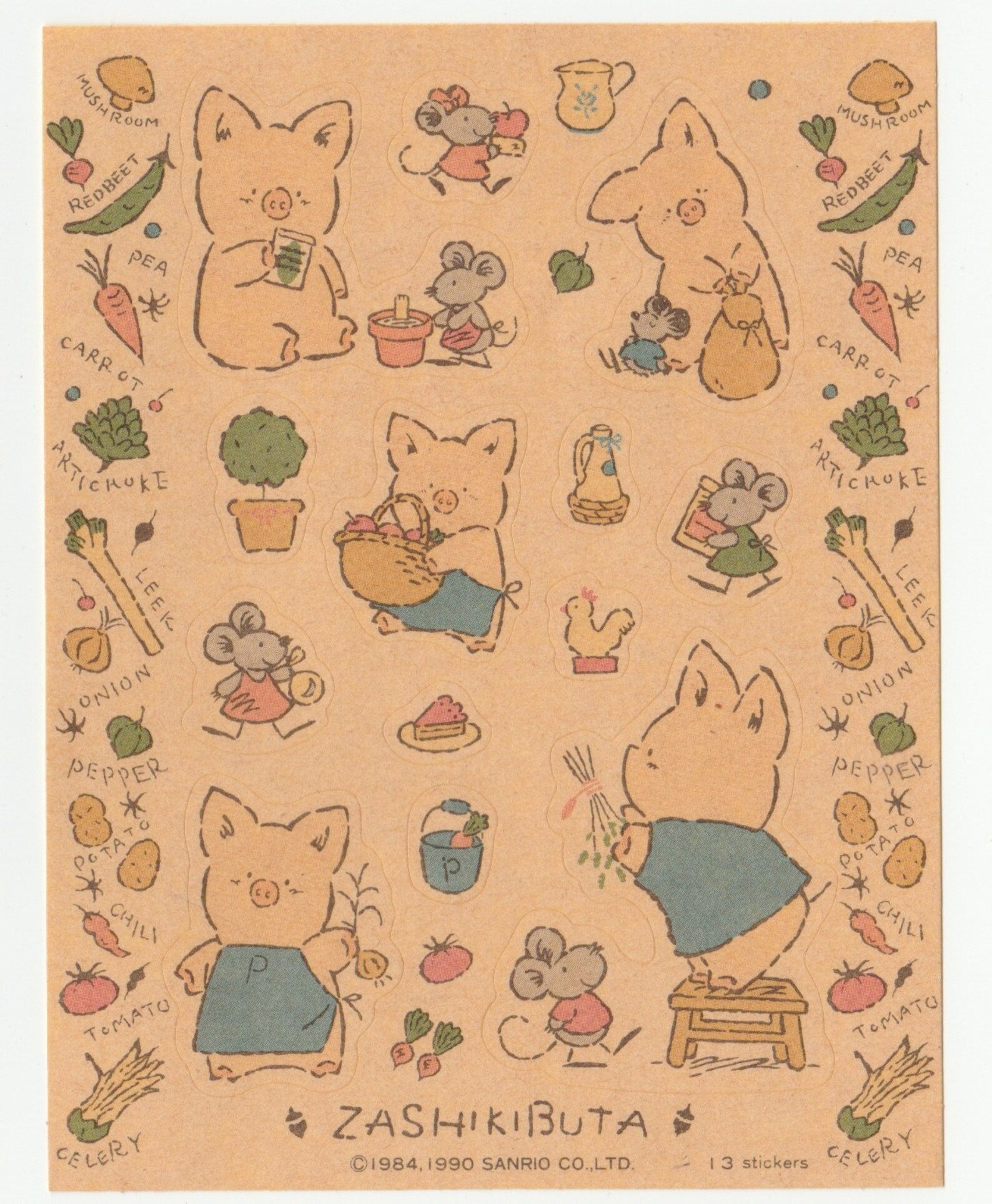 Vintage Pau Pipo Tiny Poem Zashikibuta Sanrio Stickers Sheet - Etsy
