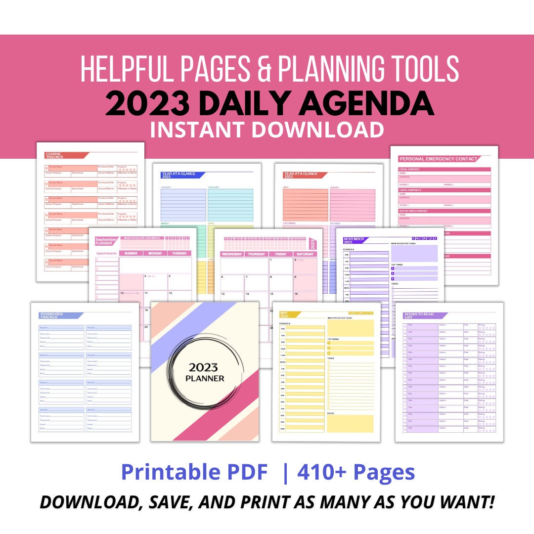 2023 Daily Planner, to Do List Template, Daily Checklist Printable ...