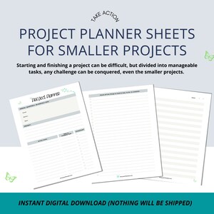 Printable Mini Project Planner Worksheet, Goal Setting to Do List, Work ...