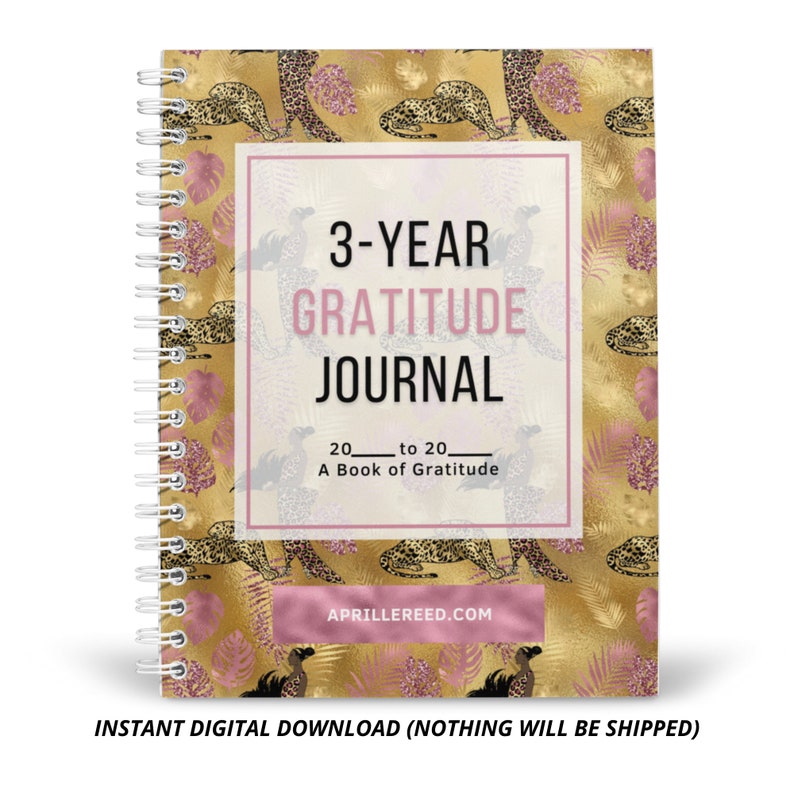 African Patterns Themed 3 Year Gratitude Journal, Printable Evening ...
