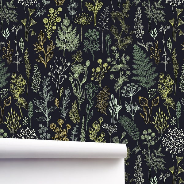 Botanical Wallpaper - Etsy