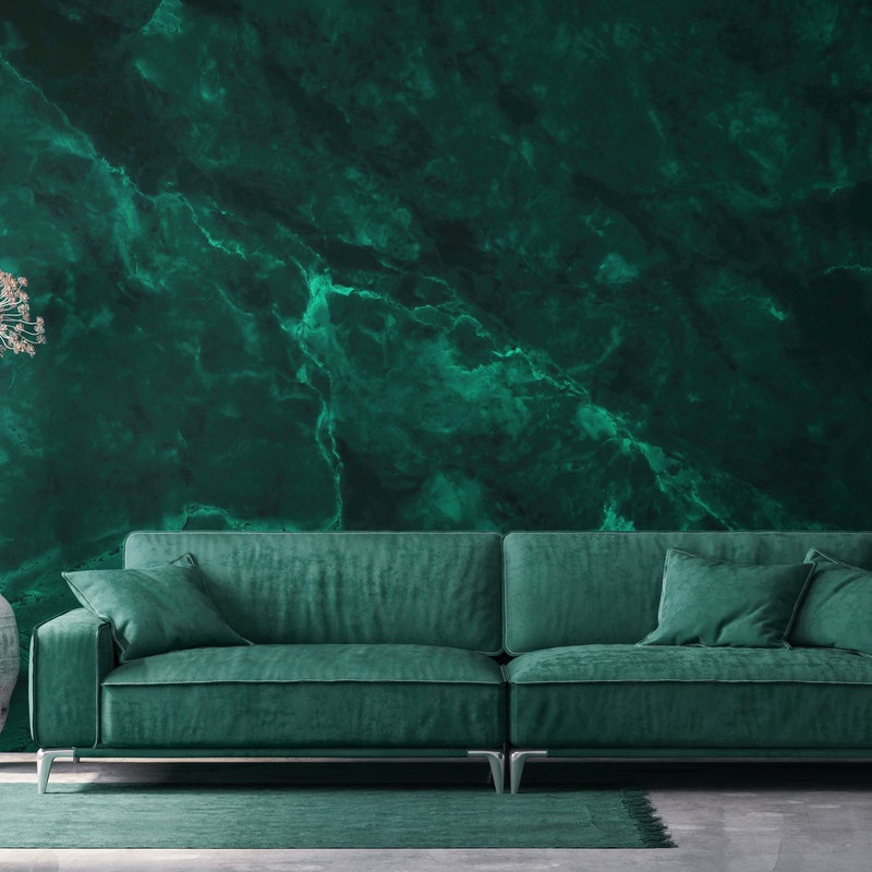 Dark Green Wallpaper - Etsy
