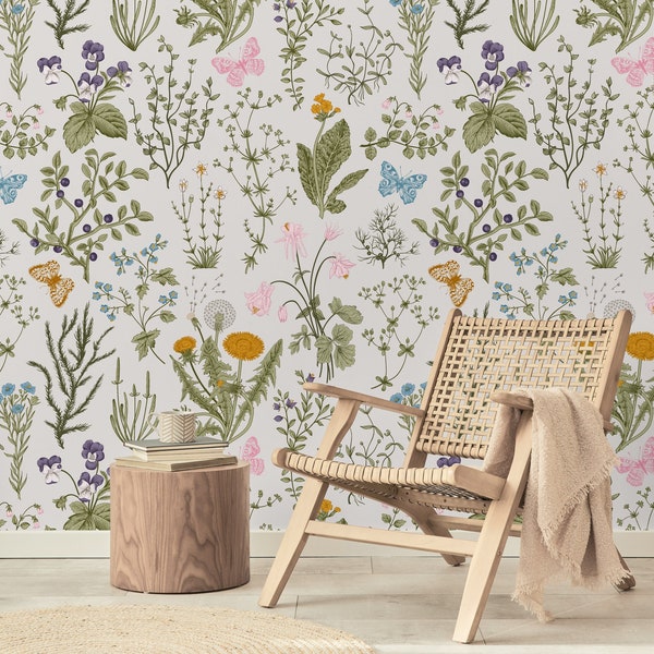 Botanical Wallpaper - Etsy