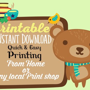 Numbers Printable Kids Wall Art Educational Poster Animal Nursery Art ...