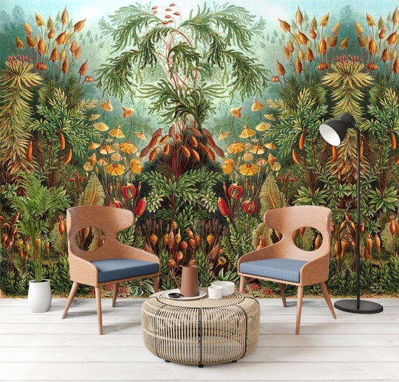 Jungle Tropical Plants Wall Mural Floral Peel and Stick | Etsy