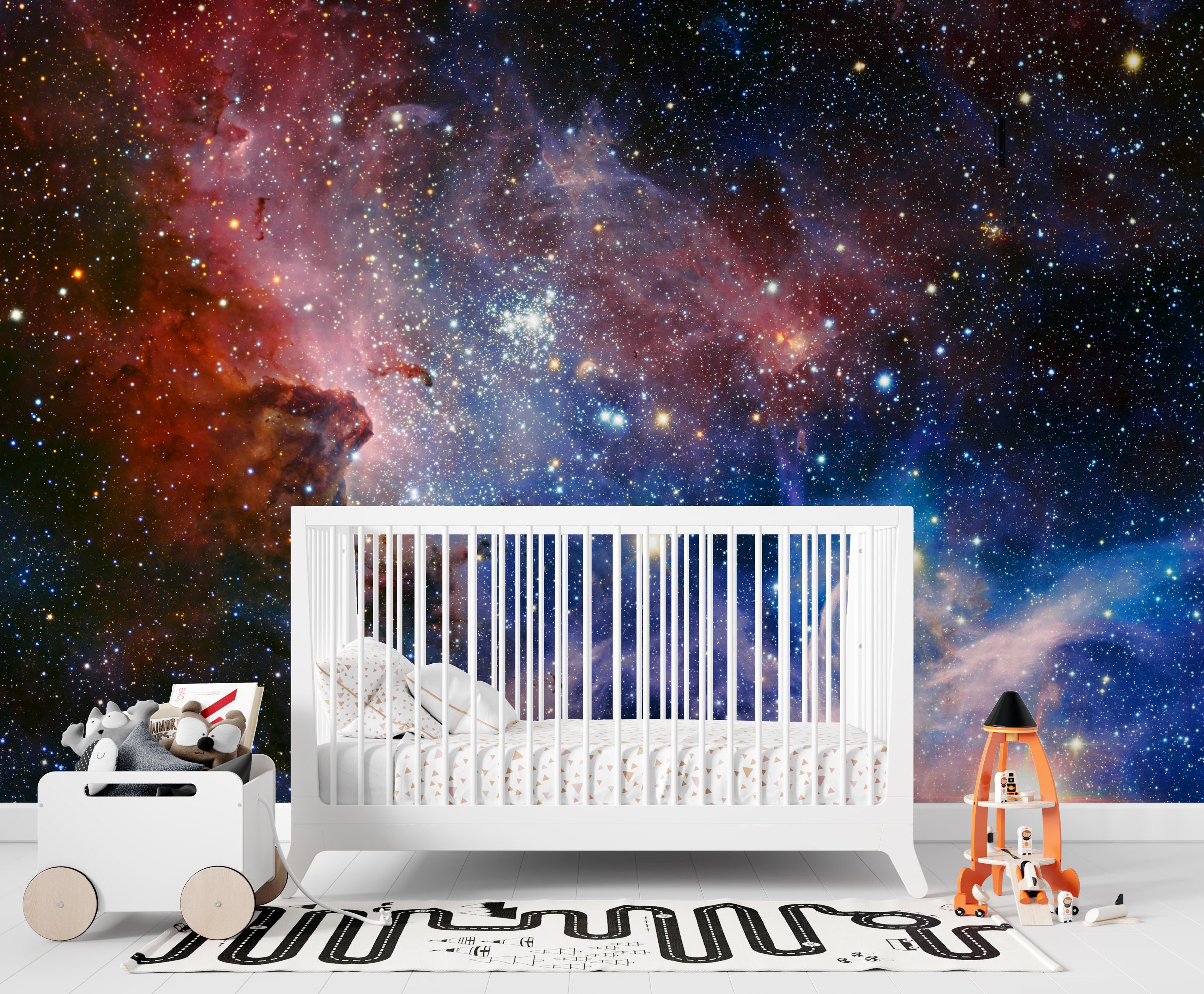 Kids Space Wallpaper Galaxy Wall Mural Removable Peel-n-stick - Etsy