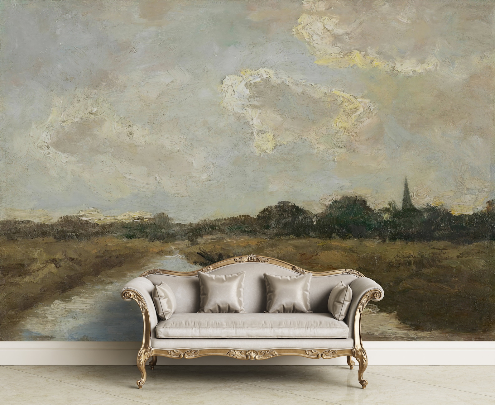 Landscape Mural Wallpaper Oil Painting Peel and Stick - Etsy