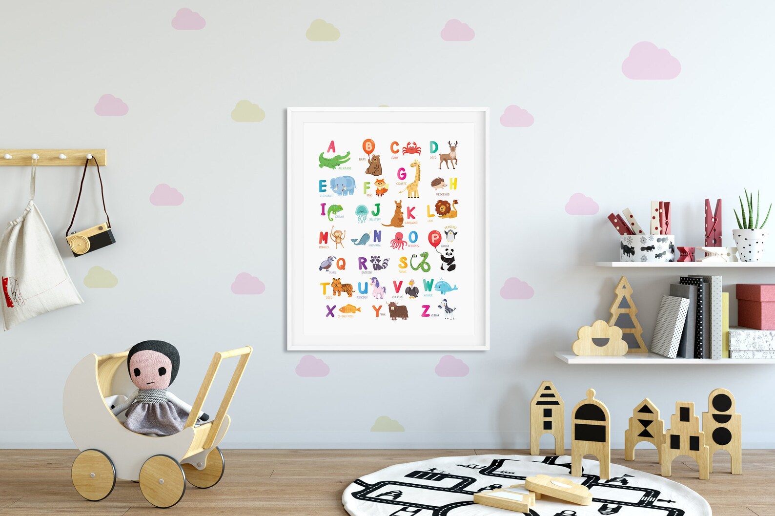 Alphabet poster Playroom decor ABC Animal nursery decor Kids | Etsy