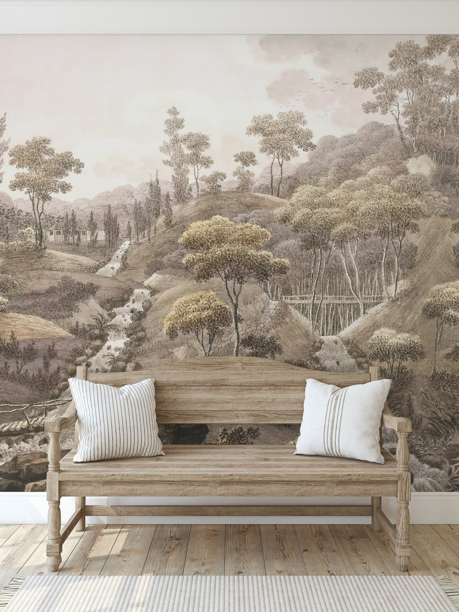 Vintage Landscape Mural Wallpaper Removable Peel-and-stick - Etsy