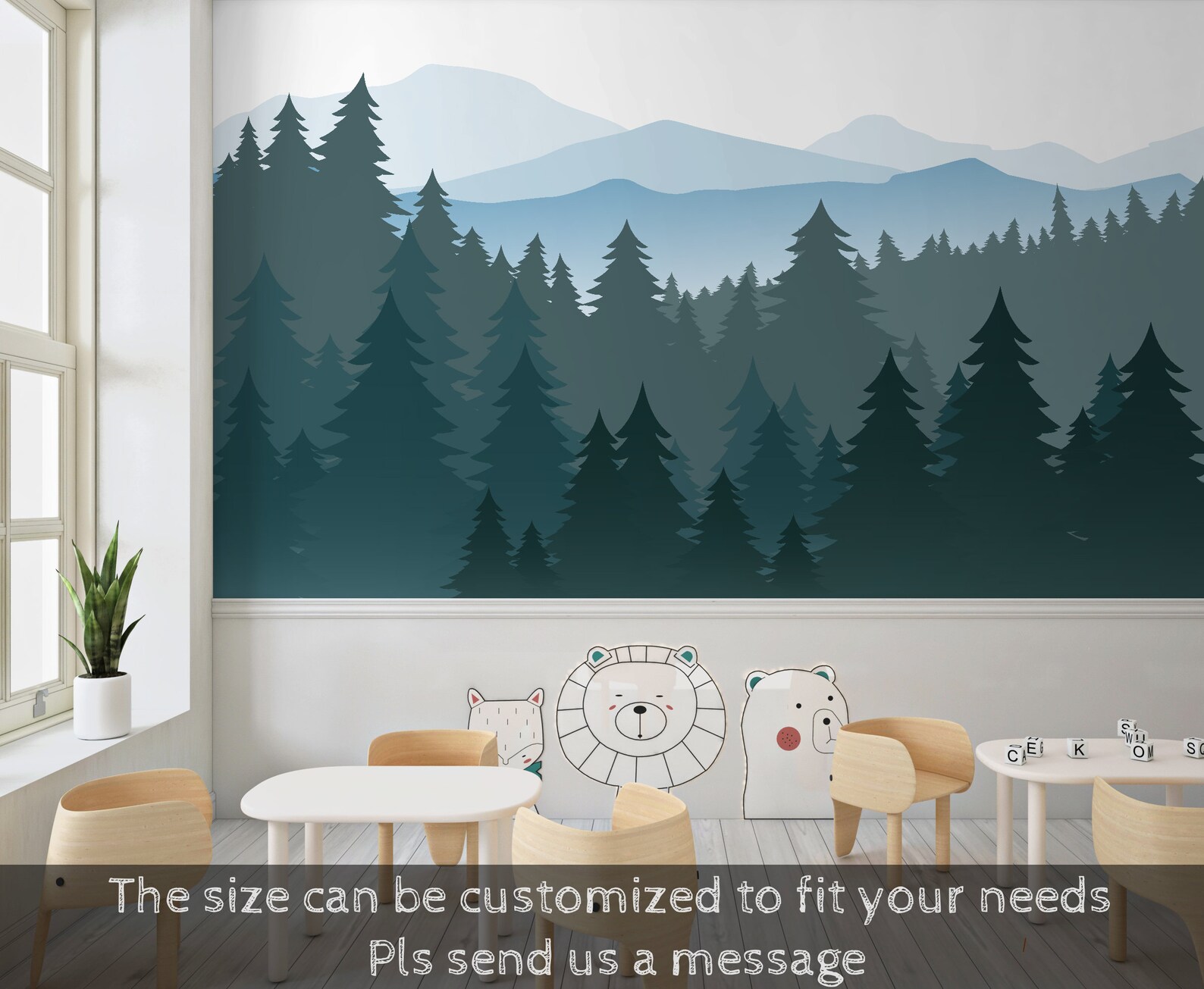 Forest Wall Mural Peel and Stick Wallpaper Pine Tree Woodland - Etsy