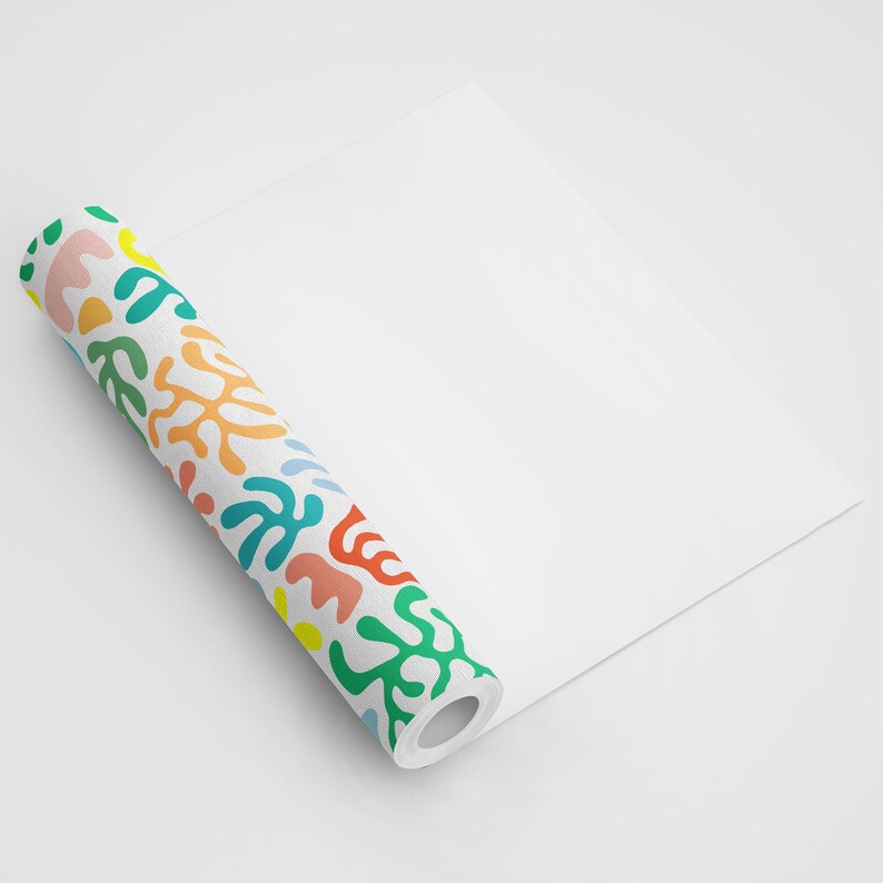 Abstract Wallpaper Playful Multicolor Cutout Shapes | Etsy