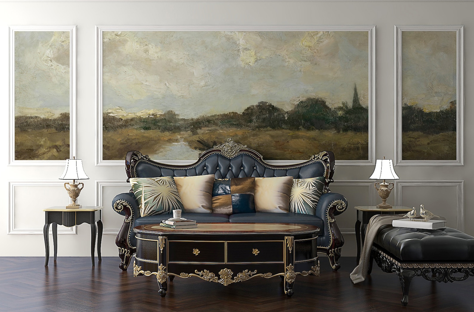 Landscape Mural Wallpaper Oil Painting Peel and Stick - Etsy