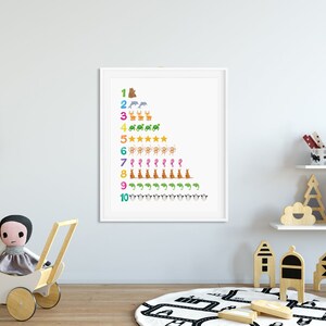 Numbers Printable Kids Wall Art Educational Poster Animal Nursery Art ...