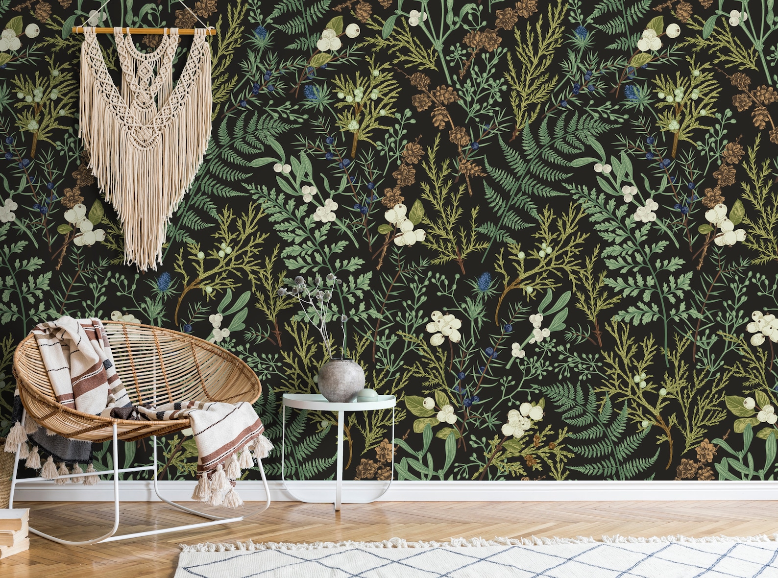 Green Botanical Fern Wallpaper Removable Peel and Stick Wall - Etsy