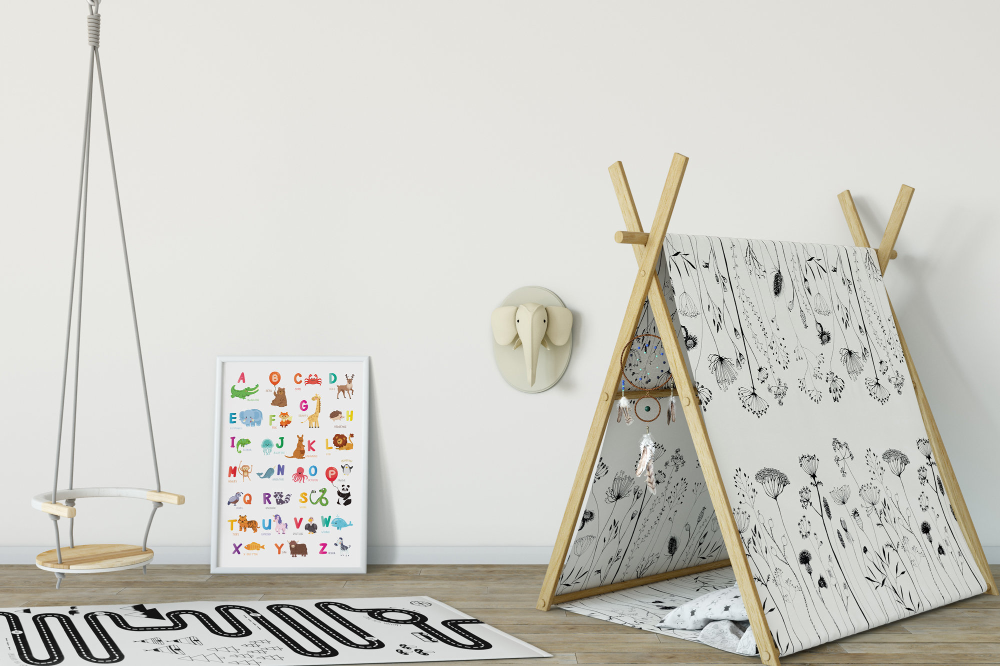 Alphabet poster Playroom decor ABC Animal nursery decor Kids | Etsy