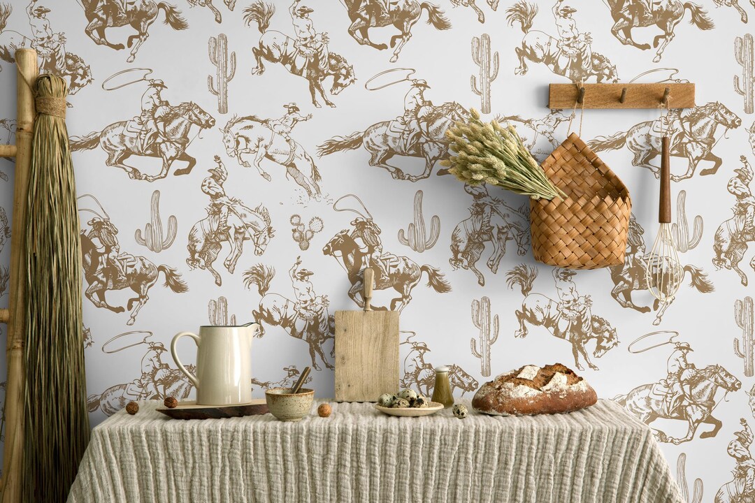 Western Wallpaper Vintage Cowboy Wall Paper Western Themed Nursery ...