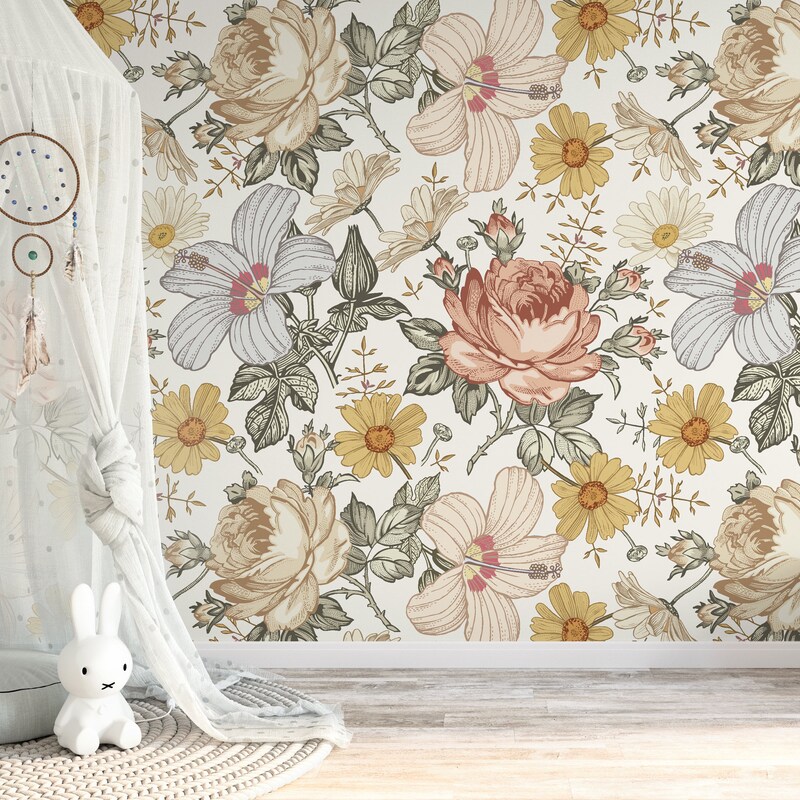 Wallpaper Flowers - Etsy
