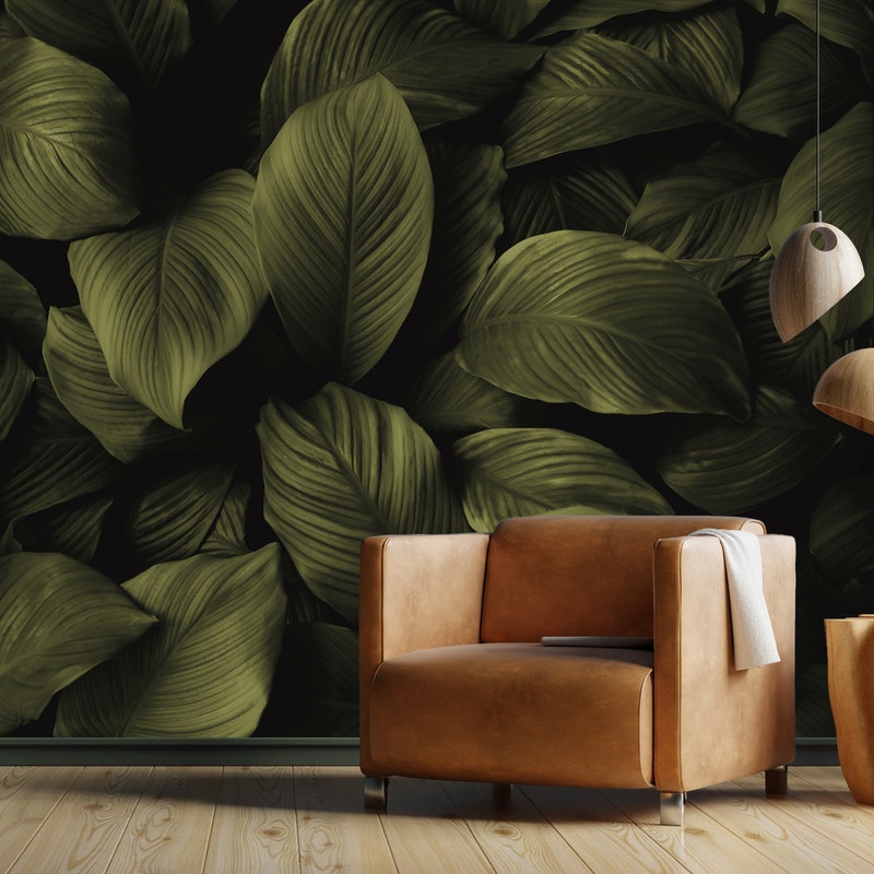 Leaves Wallpaper - Etsy