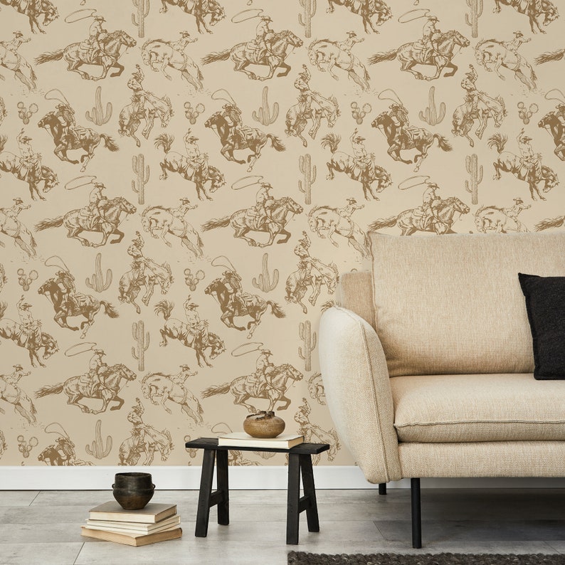Vintage Western Wallpaper Cowboy Wall Paper Western Themed Nursery ...