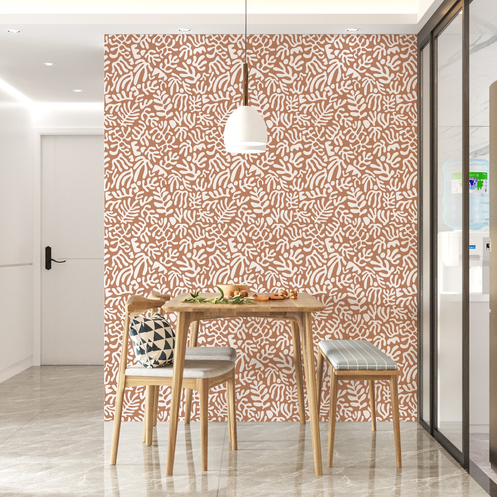 Terracotta Wallpaper Abstract Modern Cutout Shapes - Etsy