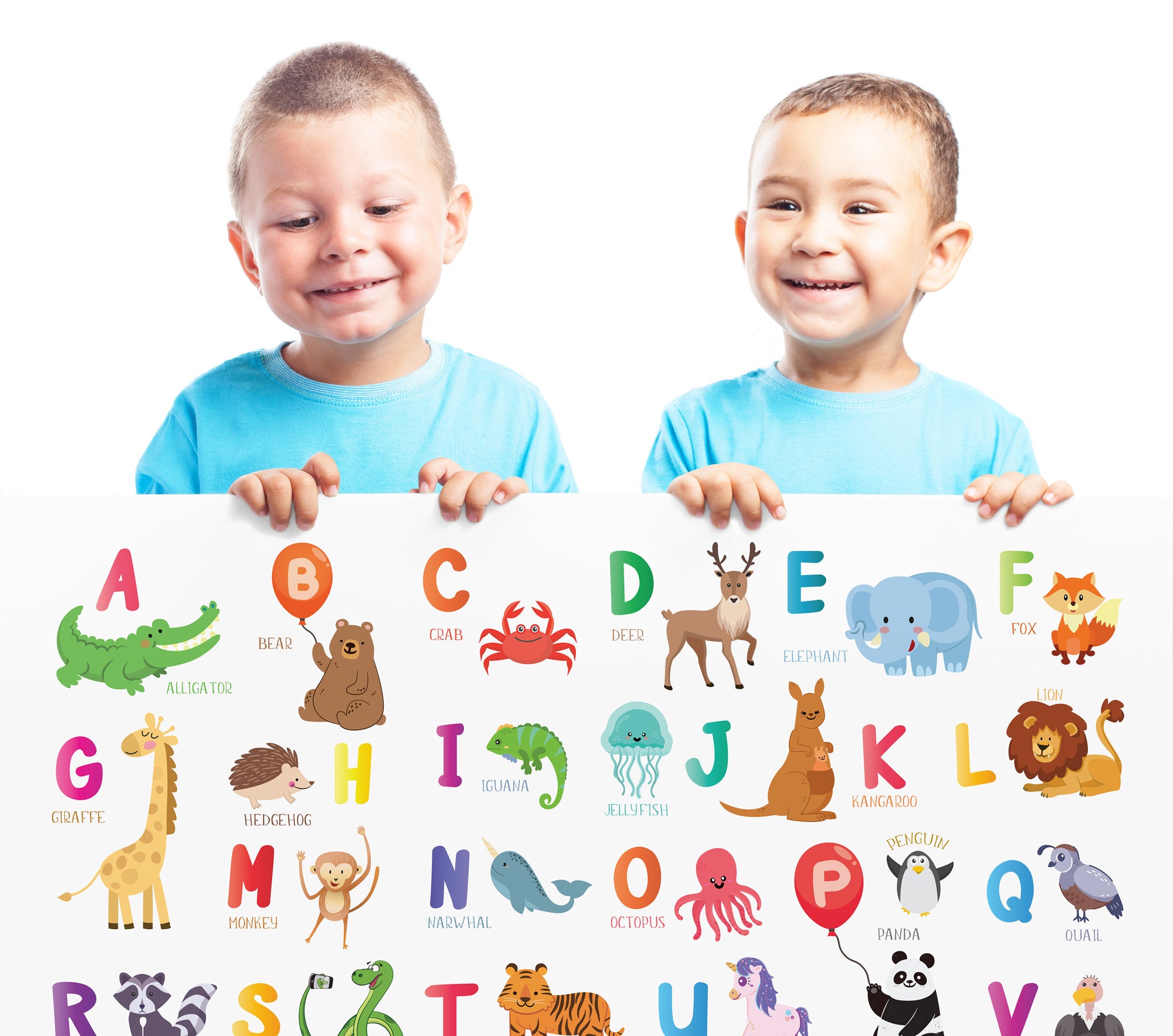 Alphabet Poster Animal Nursery ABC Kids Wall Art Animal | Etsy