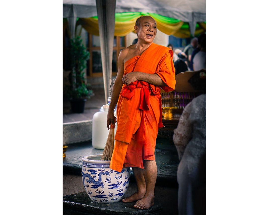 Laughing Monk. Bangkok, Thailand. Wall Art. Travel Photography. - Etsy