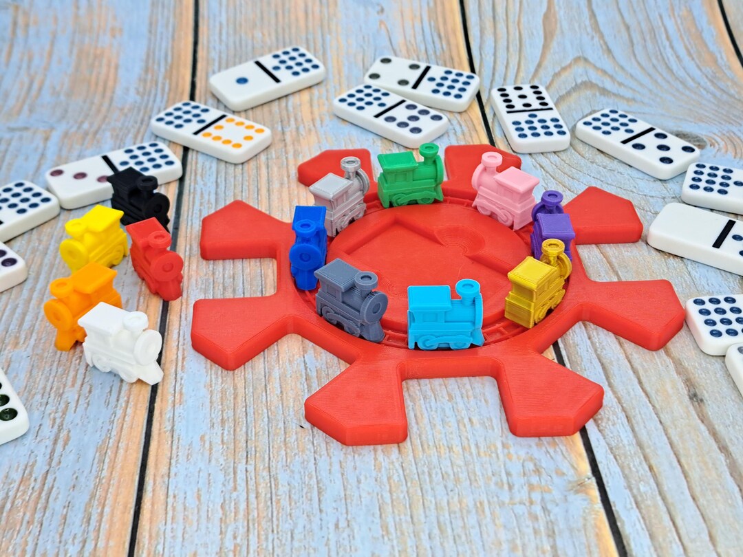 Mexican Train Domino Hub and Marker Set - up to 8 Players, 13 Colorful ...