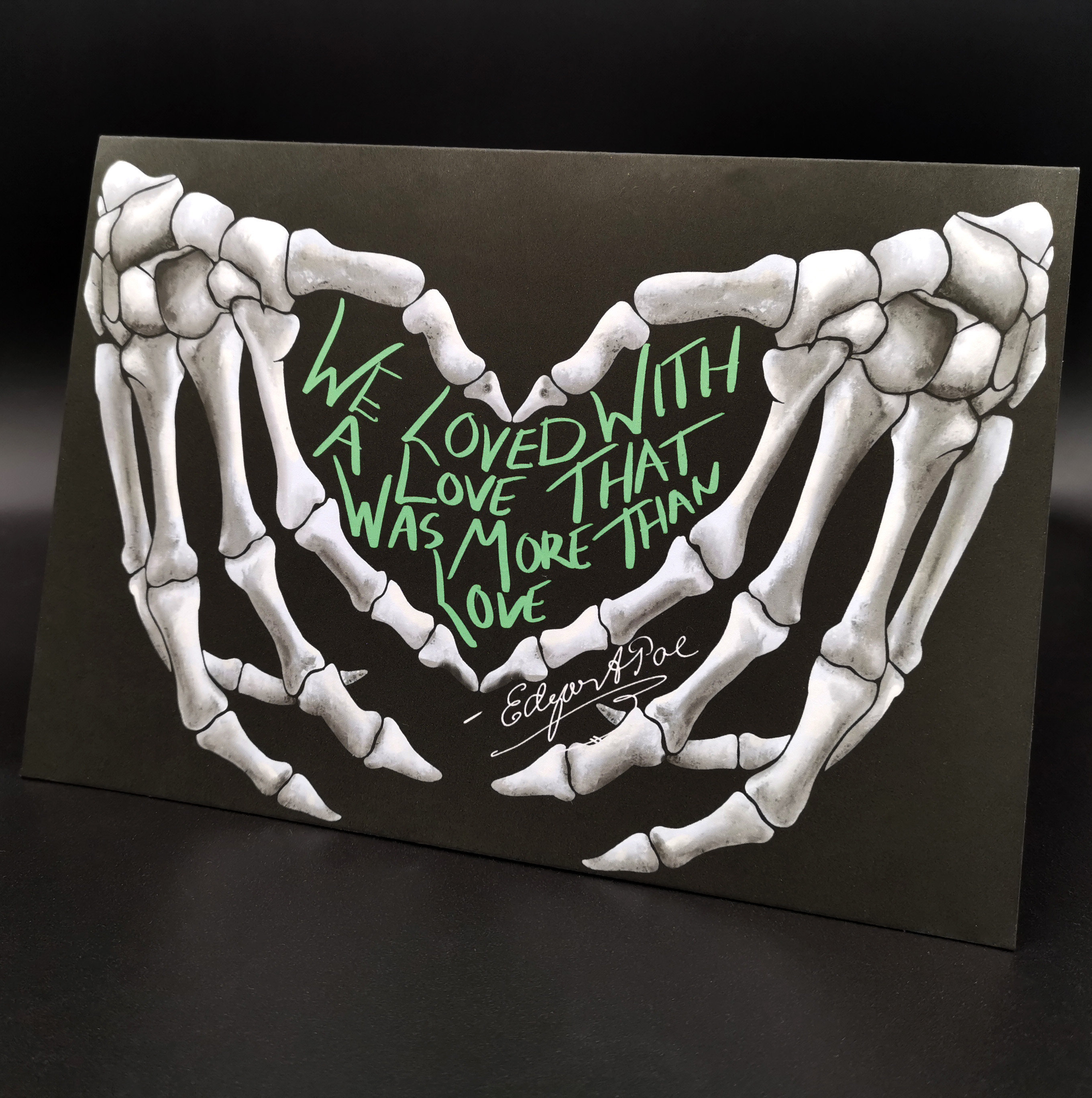 Gothic Valentines Day Greeting Card Edgar Allen Poe Quote | Etsy UK