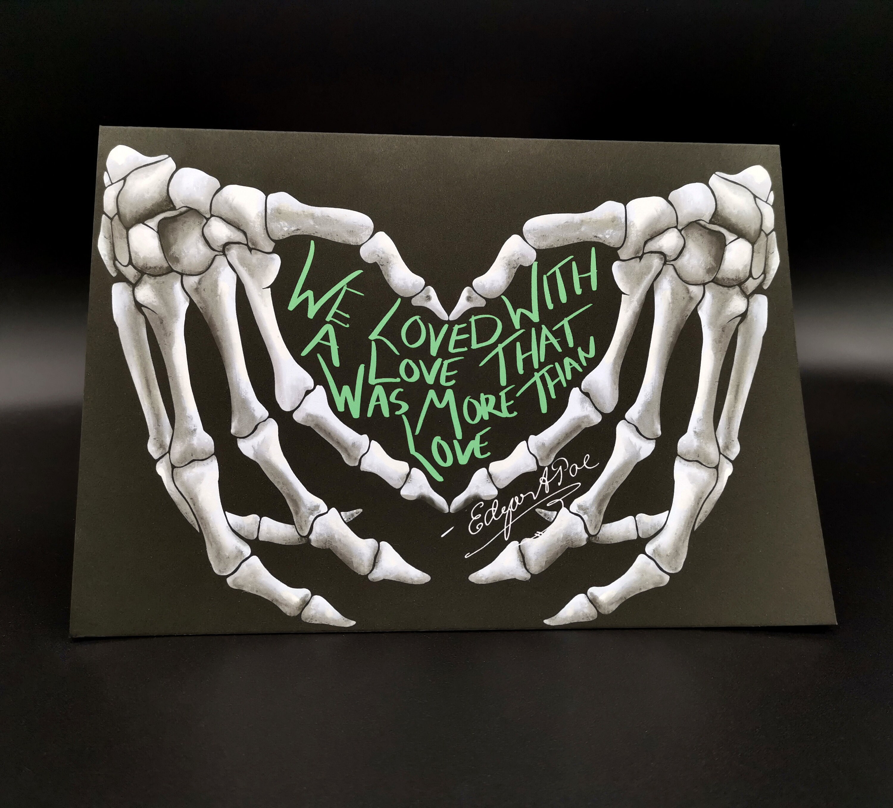 Gothic Valentines Day Greeting Card, Edgar Allen Poe Quote, Anniversary ...