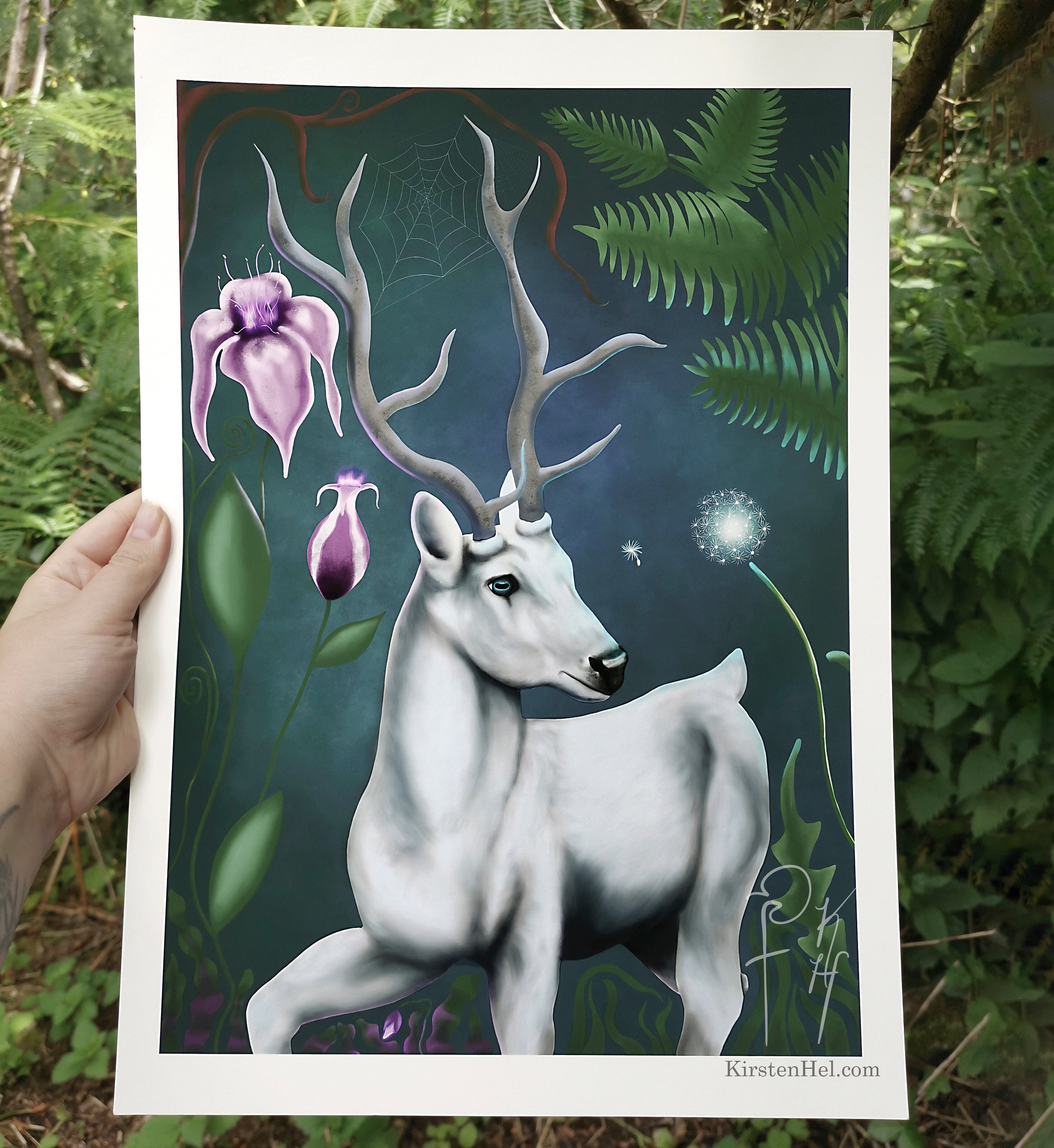 The White Stag A2 A3 A4 A5 Fine Art Wall Decor In The Woods Eco the-white-stag-a2-a3-a4-a5-fine-art-wall-decor-in-the-woods-eco