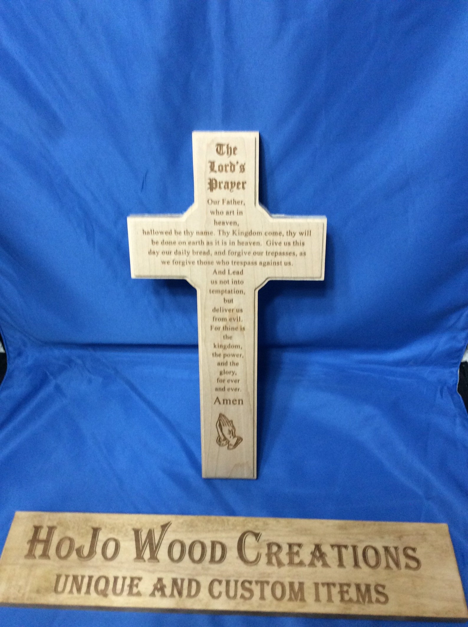 Lord's Prayer Cross Laser Engraved Maple Wood Cross Custom Laser ...