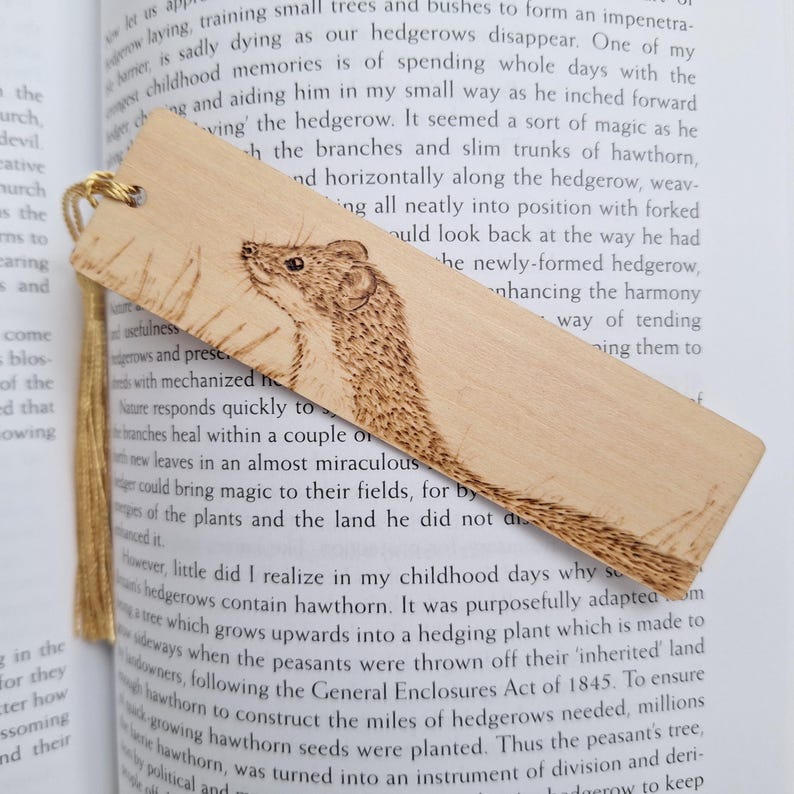 Stoat Unique Handmade Wooden Bookmark. Wildlife Gift for Nature Lovers ...